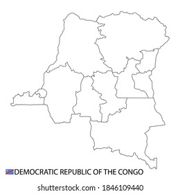 Democratic Republic Congo Map Black White Stock Vector (Royalty Free ...