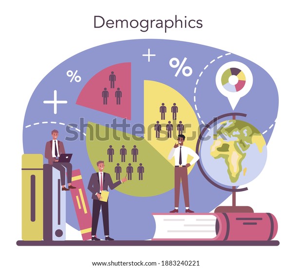 Demographer Concept Scientist Studying Population Growth Stock Vector ...