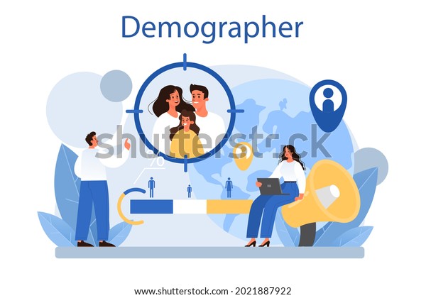 Demographer Concept Scientist Studying Population Growth Stock Vector ...