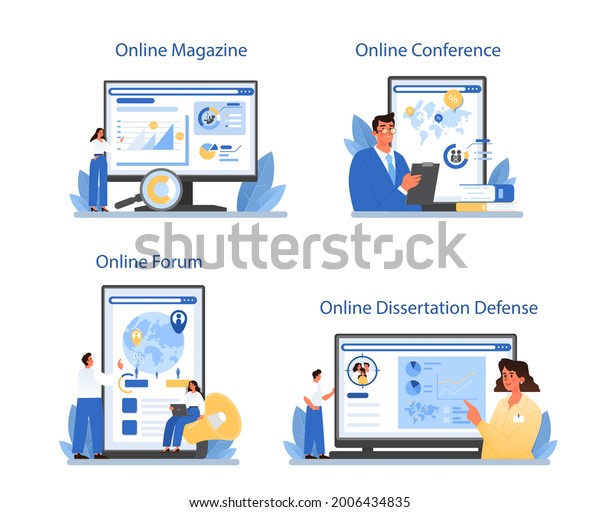 Demographer Online Service Platform Set Scientist Stock Vector (Royalty ...