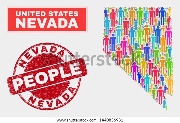 Demographic Nevada State Map Illustration People Stock Vector (Royalty ...
