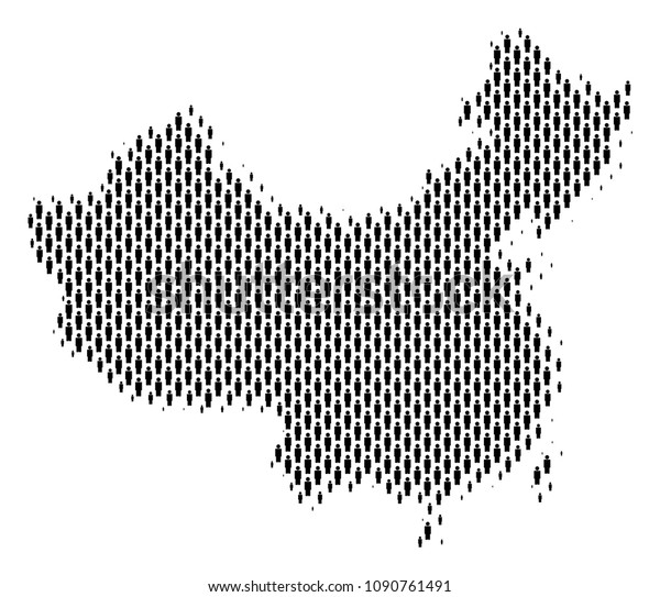 Demography China Map People Population Vector: เวกเตอร์สต็อก (ปลอดค่า ...