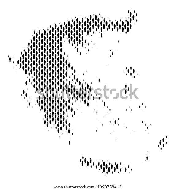 Demography Greece Map People Population Vector Stock Vector (Royalty ...