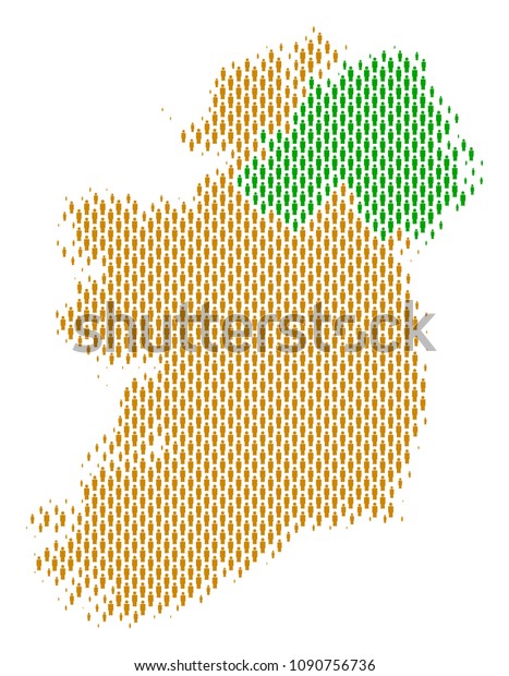 Demography Ireland Countries Map People Population: vector de stock ...