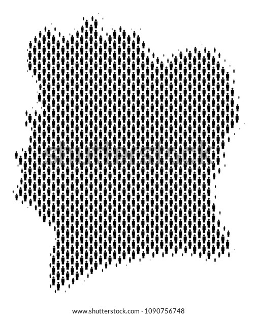 Demography Ivory Coast Map People Population Stock Vector (Royalty Free ...