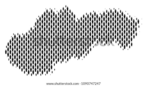 Demography Slovakia Map People Population Vector Stock Vector (Royalty ...