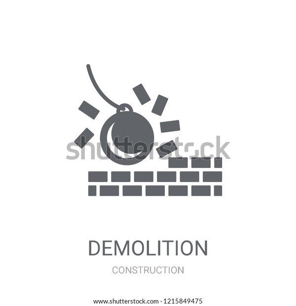 Demolition Icon Trendy Demolition Logo Concept Stock Vector (Royalty ...