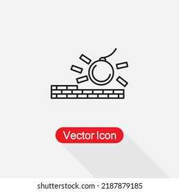 Demolition Linear Icon Outline Demolition Logo Stock Vector (Royalty ...
