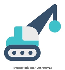 Demolition Wrecking Ball Construction Icon Lineal Stock Vector (Royalty ...