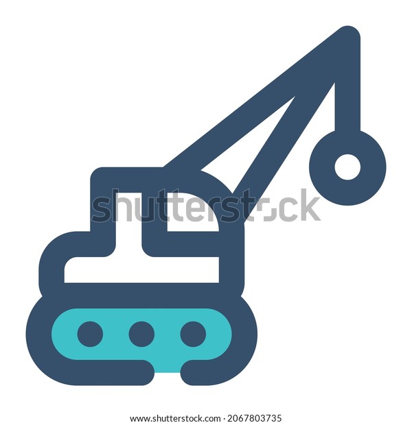 Demolition Wrecking Ball Construction Icon Lineal Stock Vector (Royalty ...