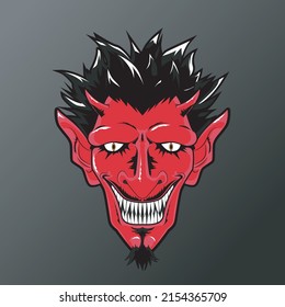Demon Head Logo On Black Background Stock Vector (Royalty Free ...