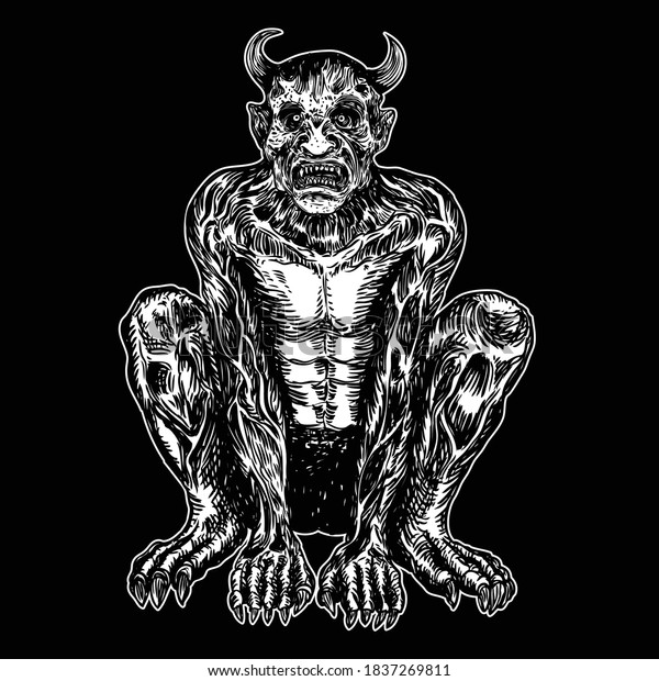 Demon Human Like Monster Creature Chimera Stock Vector (Royalty Free ...
