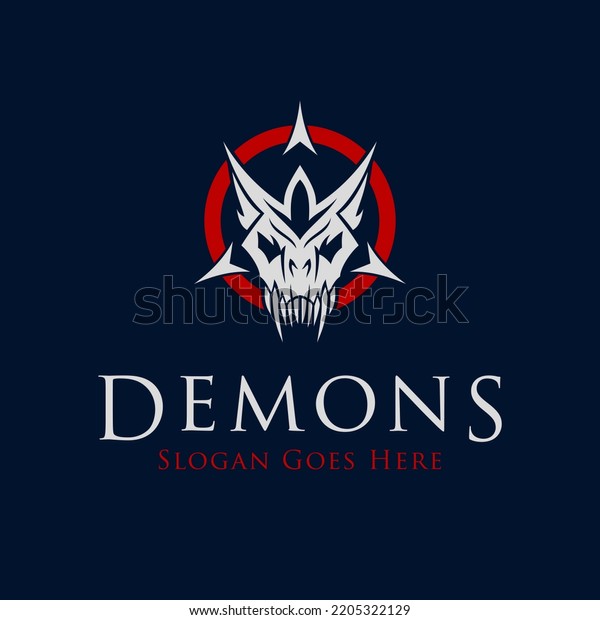 Demon Skull Vector Design Mascot Logo Stock Vector (Royalty Free ...