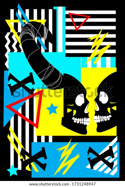 Demon Skulls Black Color Side View Stock Vector (Royalty Free ...