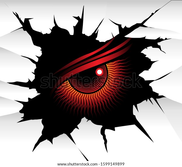 Demonic Red Eye Looks You Wall Stock Vector (Royalty Free) 1599149899 ...
