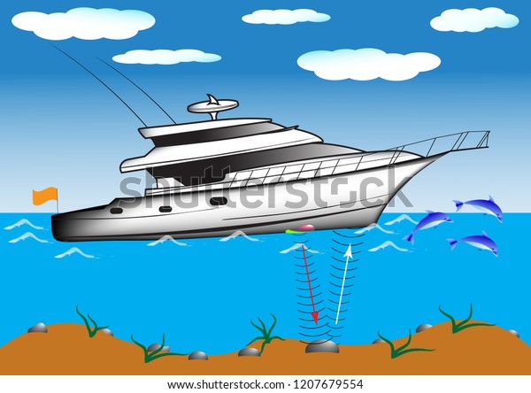 Demonstration Principle Measuring Depth Water Using Stock Vector ...