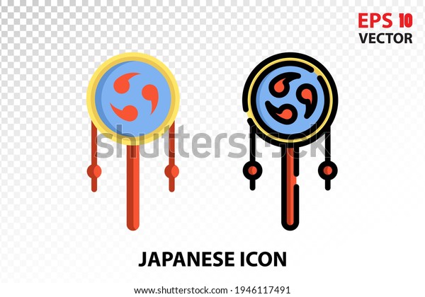 Den Den Daiko Icon On Transparent Stock Vector (Royalty Free ...