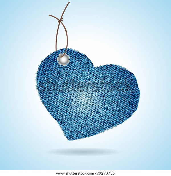 Denim Gift Tag On Blue Background Stock Vector (Royalty Free) 99290735 ...