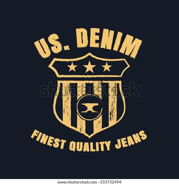 Denim Graphic Design Tshirttee Designvector Illustration Stock Vector ...