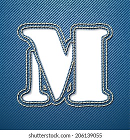 Denim Jeans Letter M Vector Illustration Stock Vector (Royalty Free ...