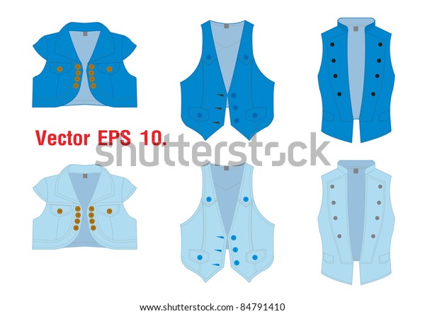 Denim Vest Vector Template Design Work Stock Vector (Royalty Free ...