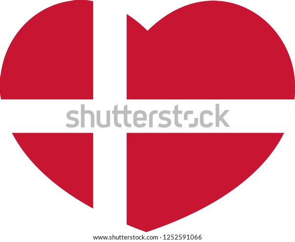 Denmark Flag Heart Vector Sticker Stock Vector (Royalty Free ...