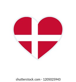 Denmark Flag Denmark Love Flag Stock Vector (Royalty Free) 1205025943 ...
