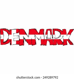 Denmark Flag Text Name Country Vector Stock Vector (Royalty Free ...