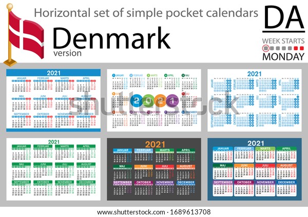 Denmark Horizontal Set Pocket Calendars 2020 Stock Vector (Royalty Free ...