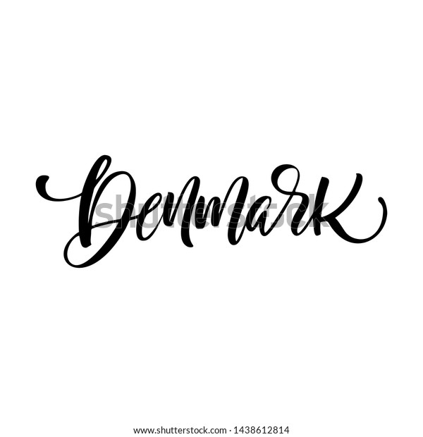 Denmark Lettering Vector Illustration Perfect Design 스톡 벡터(로열티 프리 ...