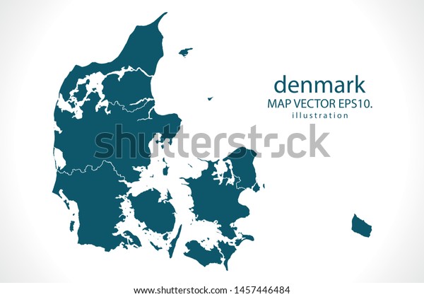 denmark map High Detailed on white background. Abstract design vector ...