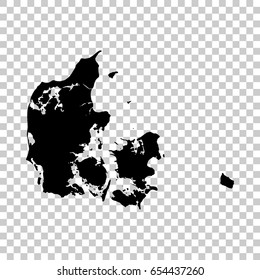 Denmark Map Isolated On Transparent Background Stock Vector (Royalty ...