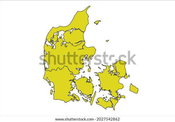 Denmark Map Yellow Color On Backgound Stock Vector (Royalty Free ...