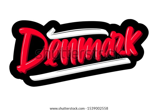 Denmark Modern Brush Lettering Text Vector Stock Vector (Royalty Free ...