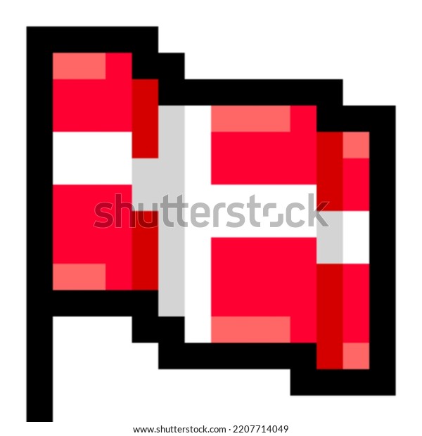 Denmark National Flag Pixel Icon Vector Stock Vector (Royalty Free ...