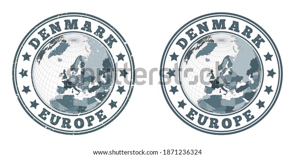 Denmark Round Logos Circular Badges Country Stock Vector (Royalty Free ...