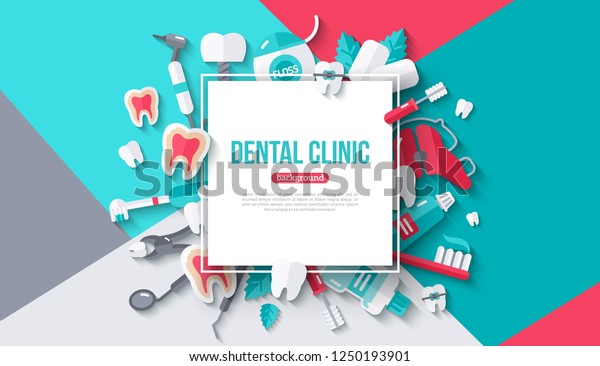 Dental Card Square Frame Vector Illustration Stock Vector (Royalty Free ...