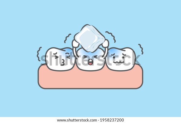 Dental Cartoon Sensitive Teeth Be Cold Stock Vector (Royalty Free ...