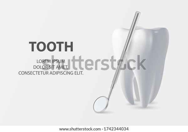 Dental Inspection Banner Plackard Vector 3d Stock Vector (Royalty Free ...