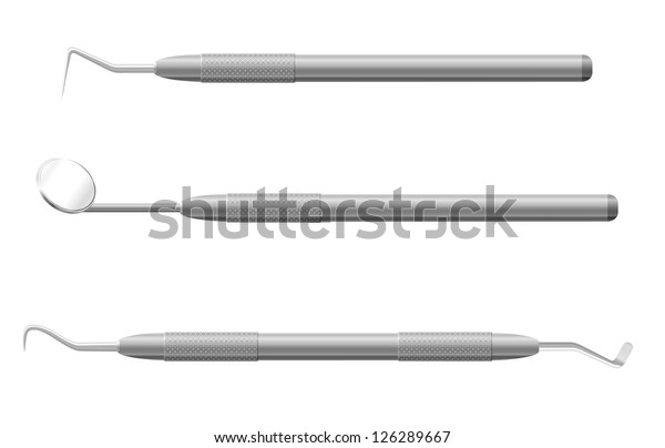 Dental Instruments Vector Illustration Isolated On Stock Vector ...
