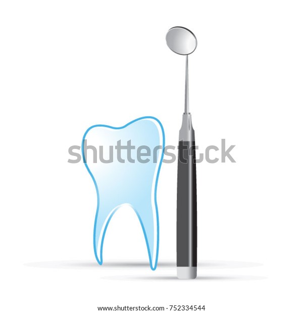 Dental Mouth Mirror Tooth Graphicvector Drawing Stock Vector (Royalty ...