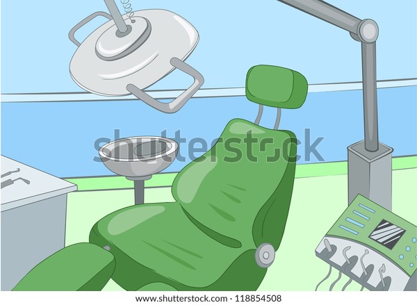 Dental Office Cartoon Background Vector Illustration Stock Vector ...