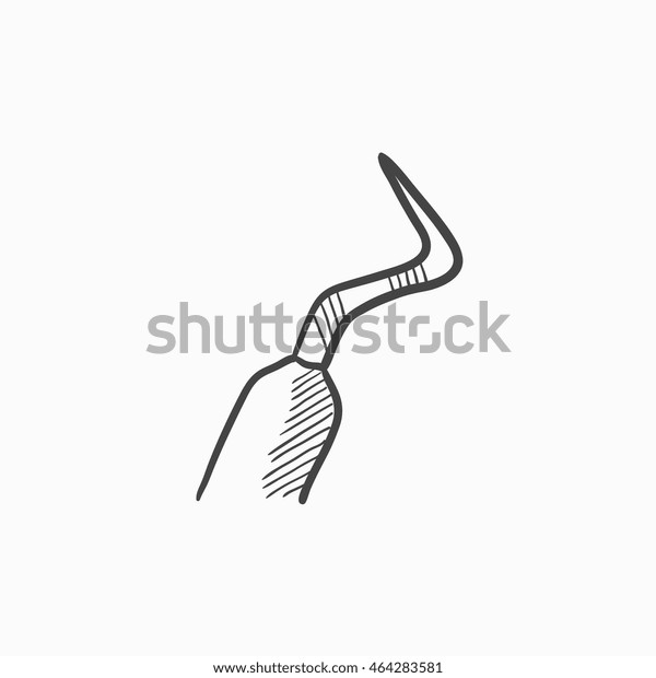 Dental Scraper Vector Sketch Icon Isolated Stock Vector (Royalty Free ...