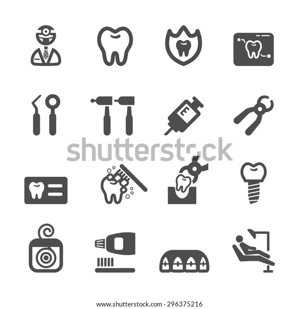 Dentist Icon Set Vector Eps10 Stock Vector (Royalty Free) 296375216 ...