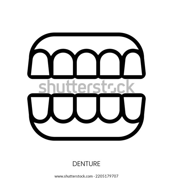 Denture Icon Line Art Style Design Stock Vector (Royalty Free ...