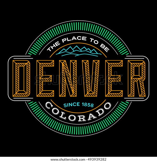 Denver Colorado Linear Logo Design T Stock Vector (Royalty Free ...