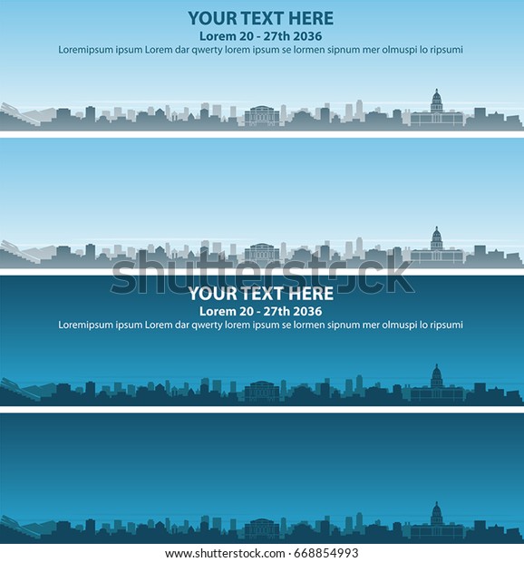 Denver Skyline Event Banner Stock Vector (Royalty Free) 668854993 ...
