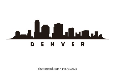 Denver Skyline Landmarks Silhouette Vector Stock Vector (Royalty Free ...
