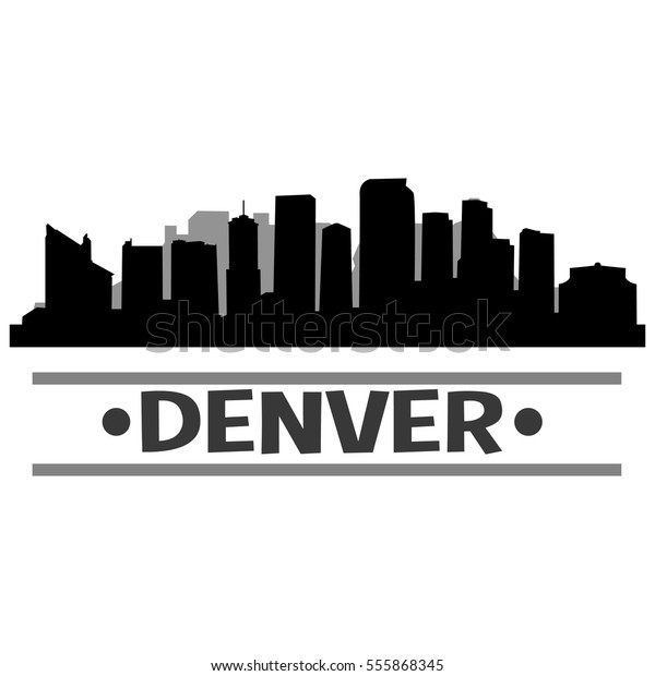 Denver Skyline Silhouette Cityscape Vector Famous Stock Vector (Royalty ...