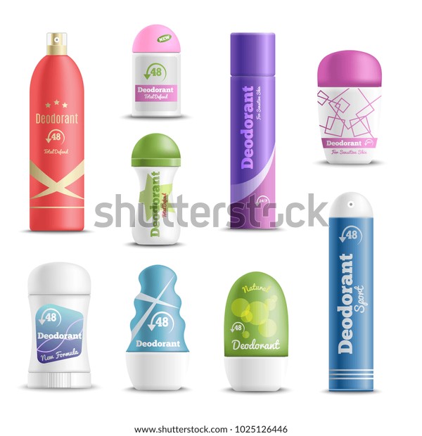 Deodorants Spray Sticks Rollon Types Antiperspirant Stock Vector ...